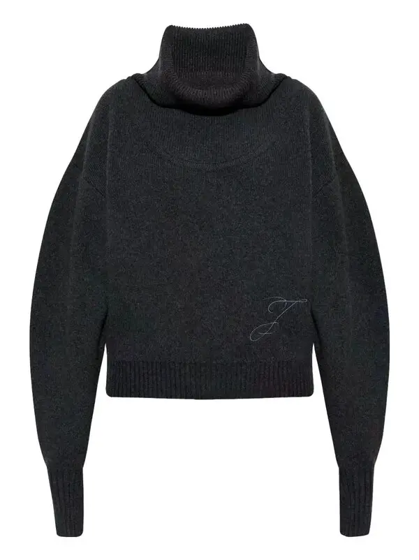 Jacquemus Embroidered Turtleneck Sweater - Grey