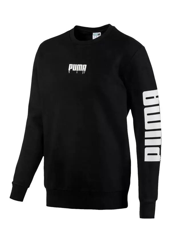 PUMA Long Sleeve Graphic Crewneck - Black