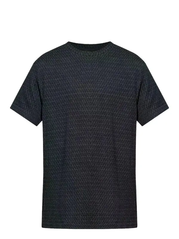 Giorgio Armani Patterned-jacquard T-shirt - Blue