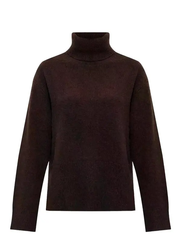 SAMSOE SAMSOE Roll-neck Panelled Sweater - Brown