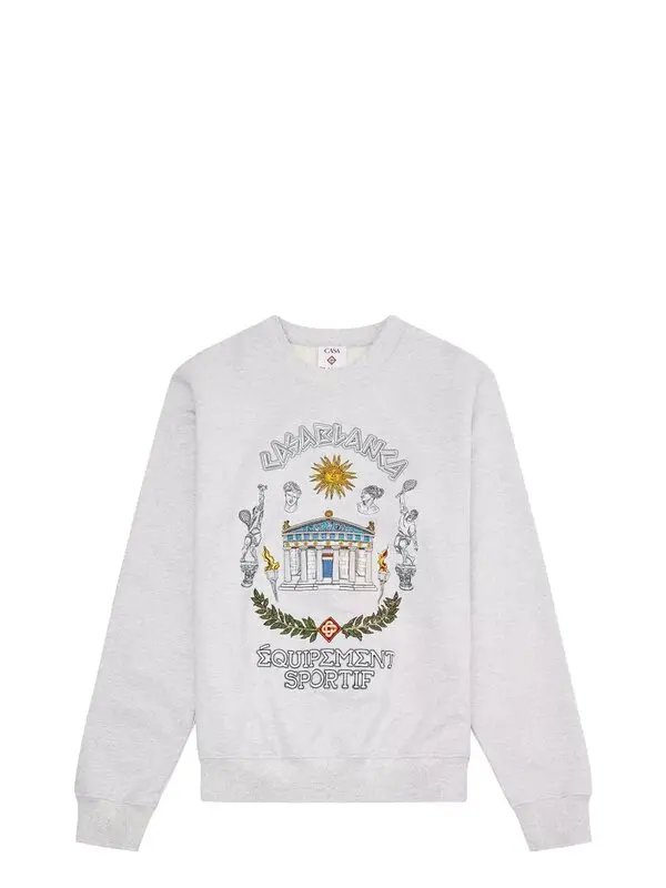 Casablanca Le Temple Du Sport Embroidered Sweatshirt - White