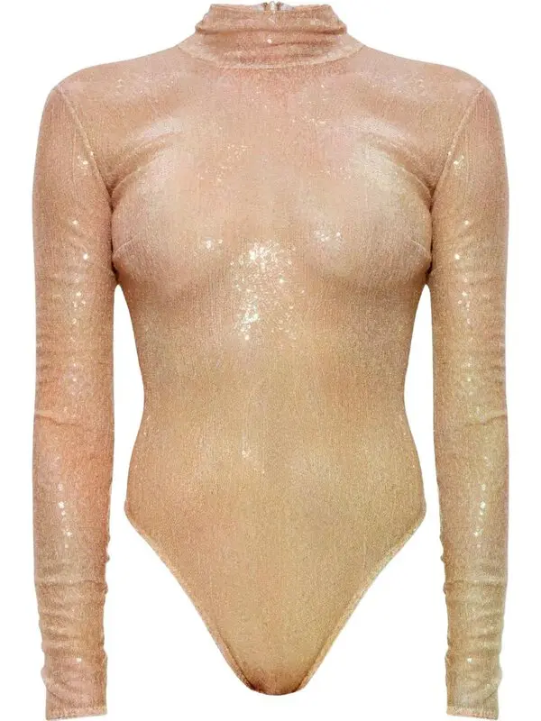Dsquared2 Sequin Embellished Roll-neck Body - Neutrals