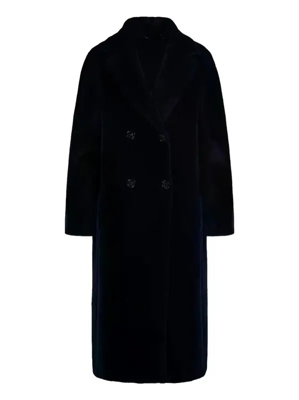 Max Mara Alpaca Wool-blend Double-breasted Coat - Blue
