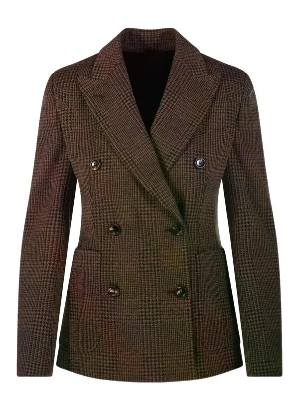 Max Mara Check Double-breasted Blazer - Brown