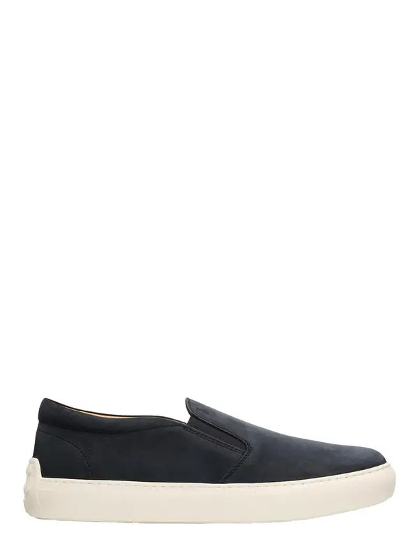 TOD'S Nubuck Leather Loafers - Blu Denim Scuro