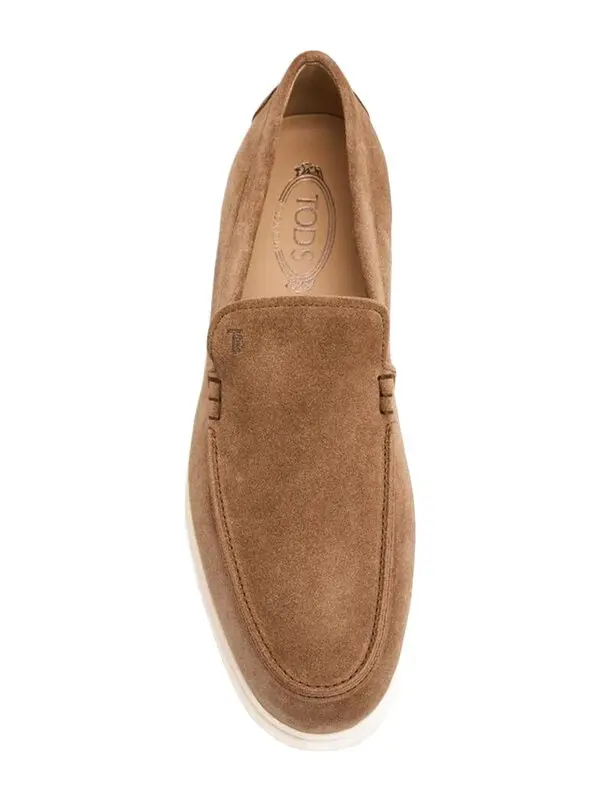 TOD & APOS;S Suede Rubber-sole Slipper Loafers - Noce Chiaro