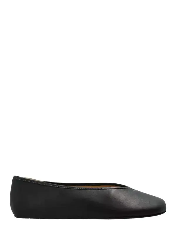COACH Leather Ballerina Flats - Black
