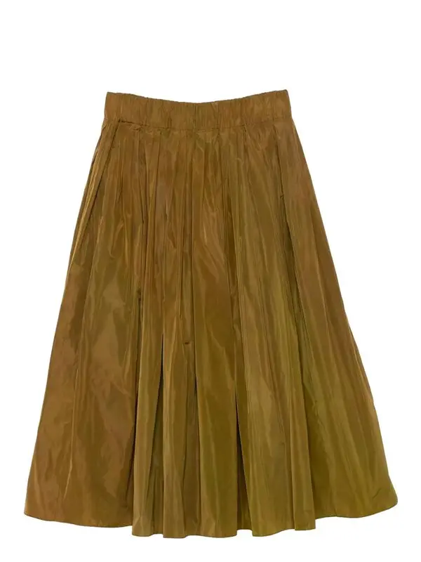 SUSANNE BOMMER Pleated Midi Skirt - Brown