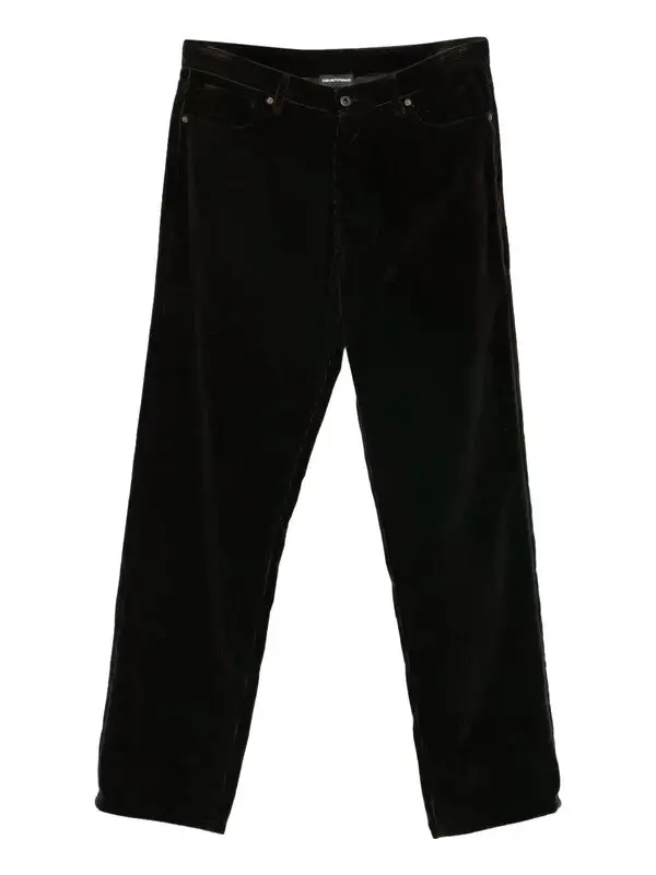 Emporio Armani Straight-leg Corduroy Trousers - Black