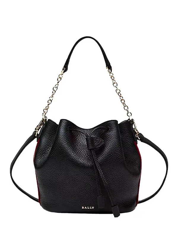 Bally Grained Leather Bucket Bag - Black