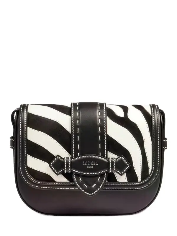 LANCEL Sienna Zebra-print Flap Bag - Black