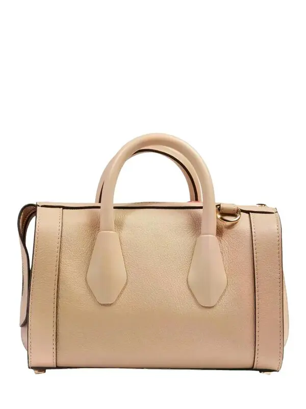 LANCEL Leather Top Handle Bowling Bag - Neutrals