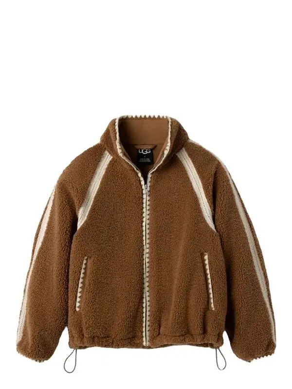 UGG Nika Crochet Uggfluff Zip-up Jacket - Chestnut