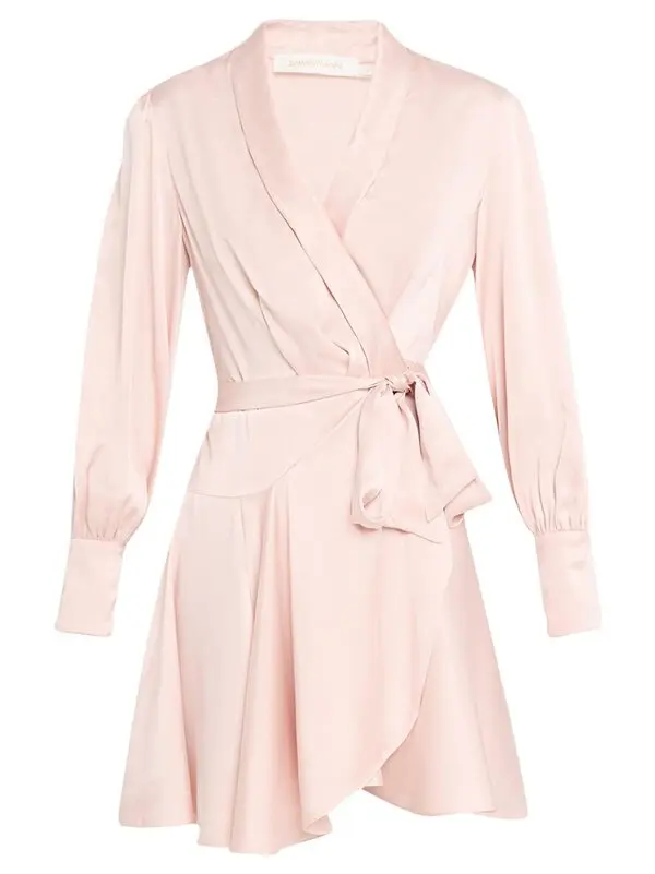 Zimmermann Silk Wrap Mini Dress - Petal