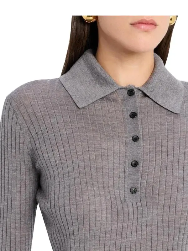 A.L.C. Alex Long-sleeve Ribbed Wool Top - Medium Heather