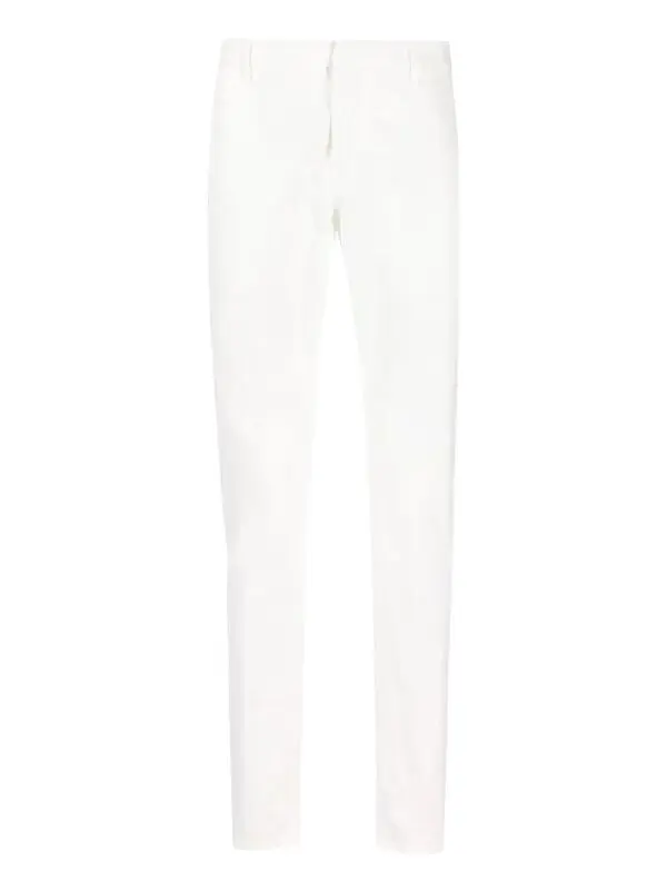 DONDUP Tapered Cotton-blend Chinos - White