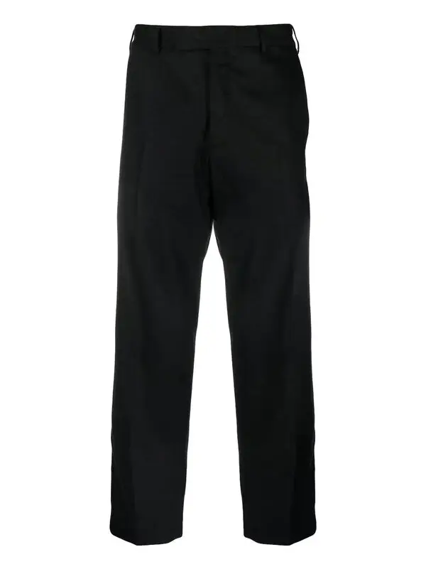 PT TORINO Cropped Straight-leg Trousers - Black