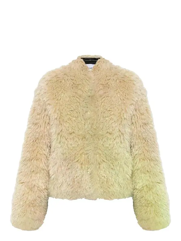 STAND STUDIO Long-sleeved Faux-fur Jacket - Neutrals