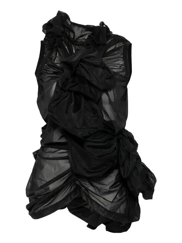 Comme Des Garçons Ruffled Sleeveless T-shirt - Black