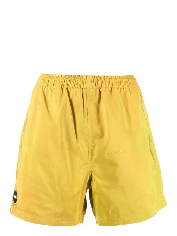 PLEASURES Embossed Logo Bermuda Shorts - Yellow