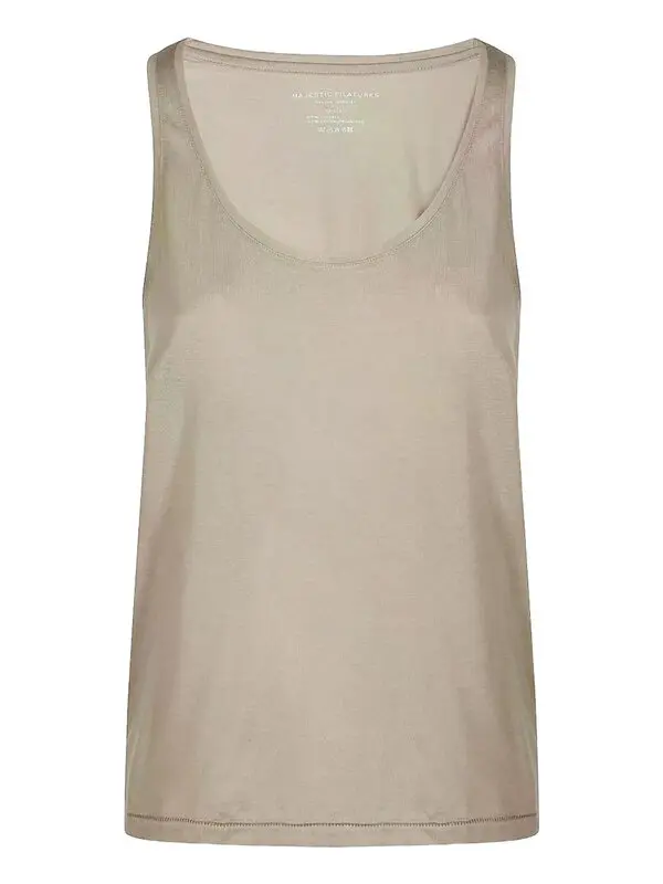 Majestic Filatures Sleeveless Scoop-neck Top - Brown