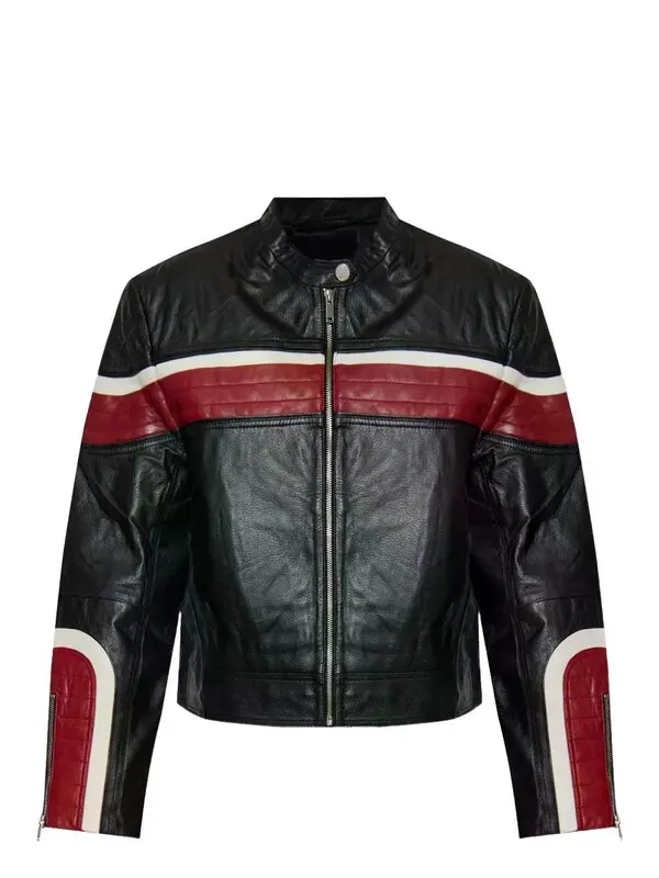 GESTUZ Rose-embossed Zip Jacket - Black