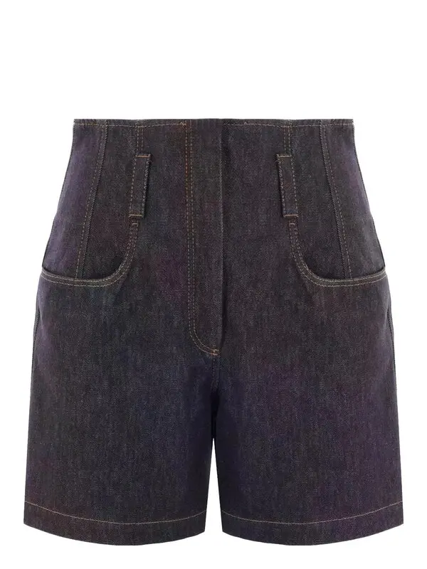 Brunello Cucinelli Denim Corset Shorts - Blue
