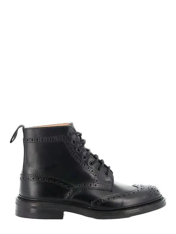 TRICKER'S Leather Ankle Boots - Black