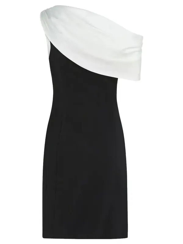 Karl Lagerfeld Draped One-shoulder Mini Dress - Black