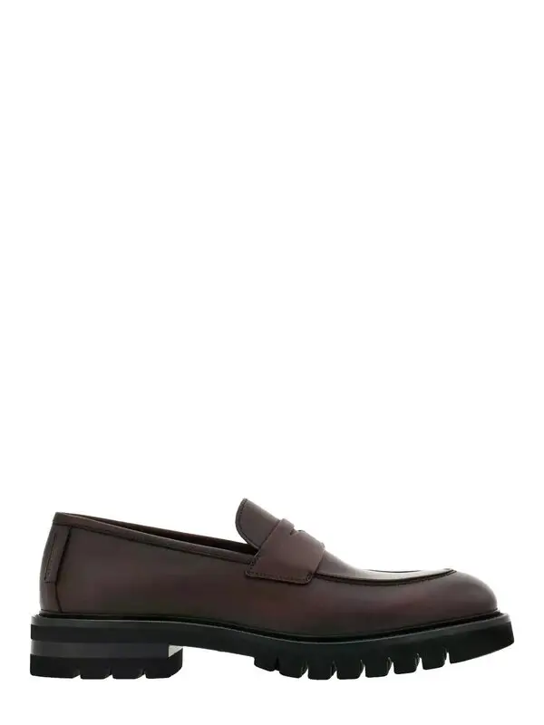 FERRAGAMO Saddle-strap Penny Loafers - Brown