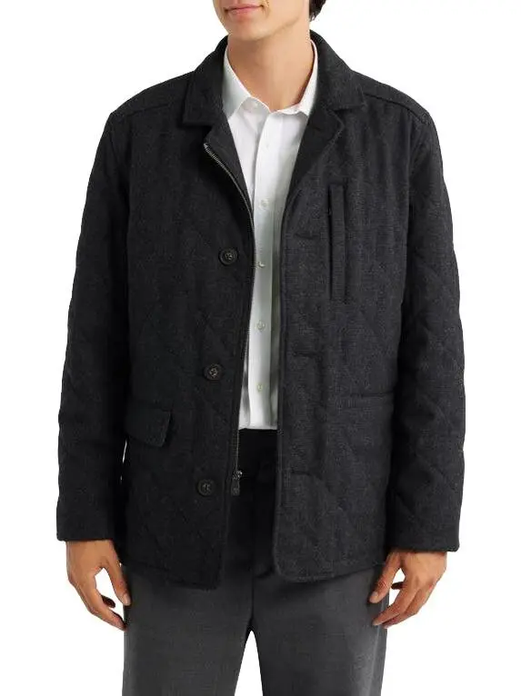 Hart Schaffner Marx Hughes Quilted Walking Coat - Carbon
