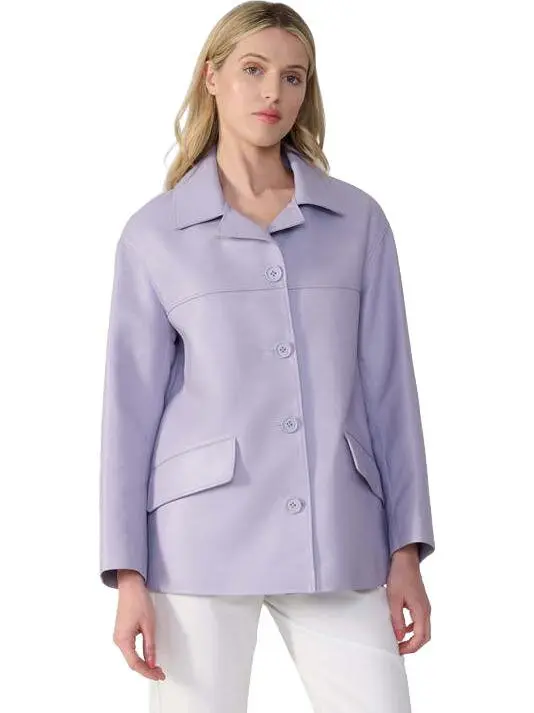 FURNIQ UK Colette Leather Jacket - Lilac
