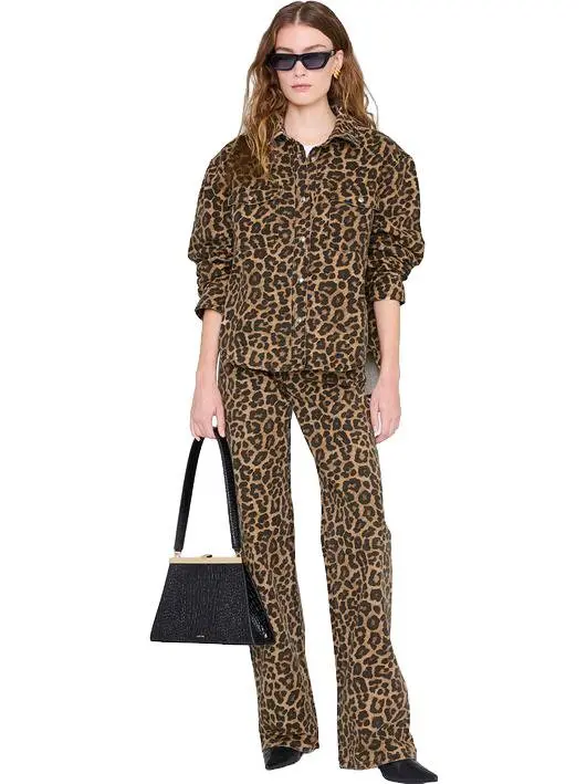 ANINE BING Paxton Shirt - Black/brown Leopard