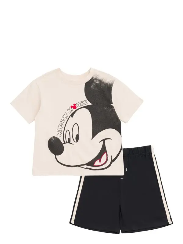Disney Mickey Mouse & Friends T-shirt & Mesh Shorts Set - Mickey Mouse Beige