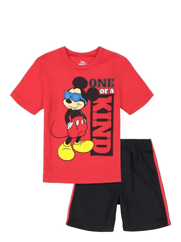 Disney Mickey Mouse & Friends T-shirt & Mesh Shorts Set - Red