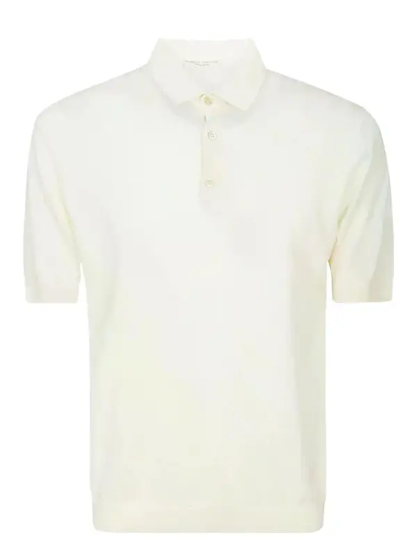 FILIPPO DE LAURENTIIS Short-sleeve Buttoned Polo Shirt - White