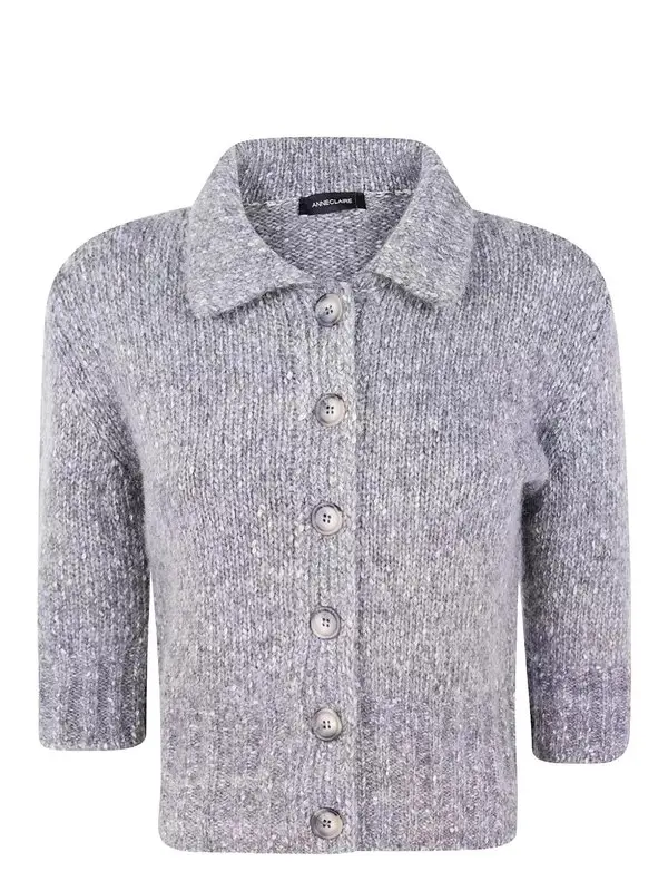 ANNE CLAIRE Button-down Cardigan - Grey