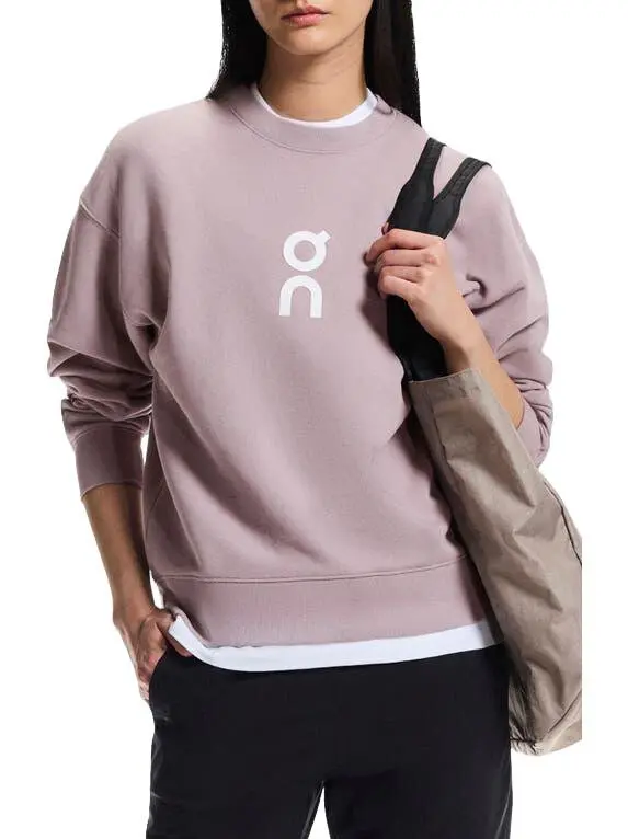 On Club Crewneck Cotton Blend Sweatshirt - Heron