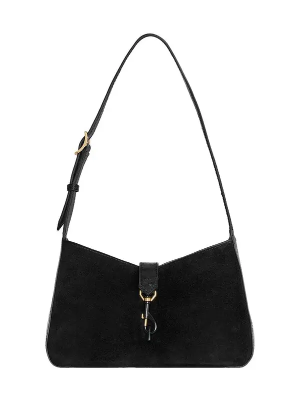 Rebecca Minkoff Small Megan Suede Shoulder Bag - Black