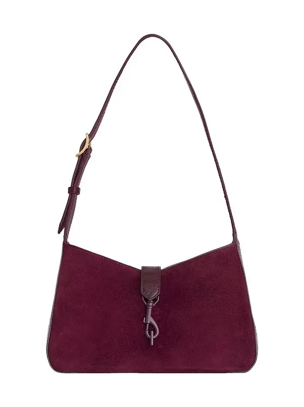 Rebecca Minkoff Small Megan Suede Shoulder Bag - Mulberry