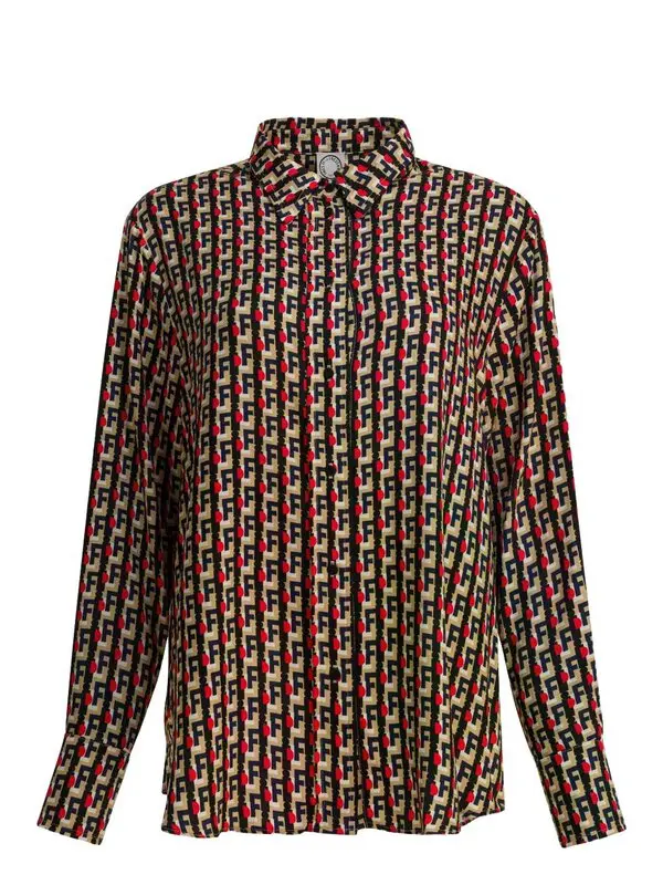 INES DE LA FRESSANGE PARIS Geometric-pattern Shirt - Brown