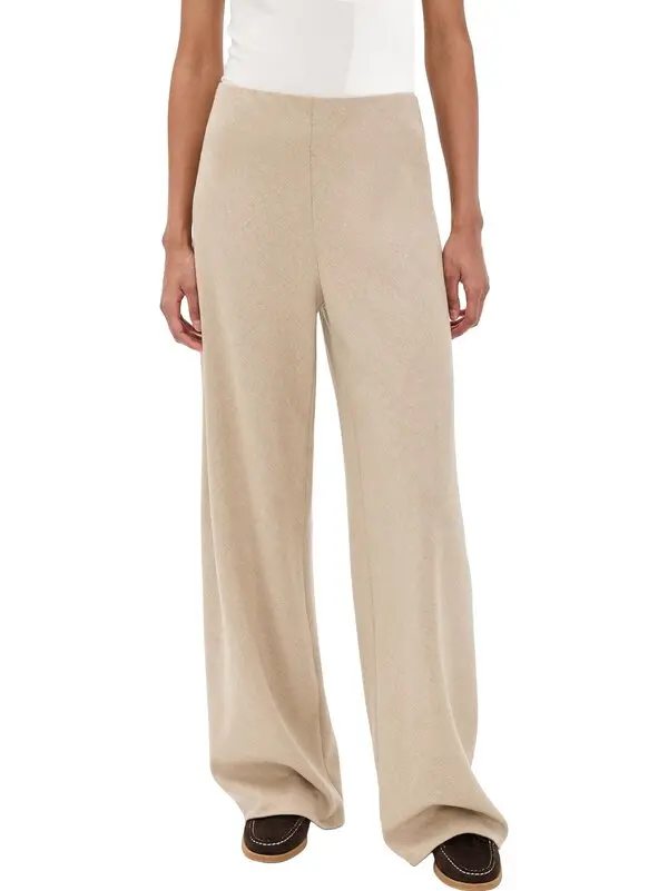 Vince High Waisted Wool Blend Bias Pants - Oatmeal