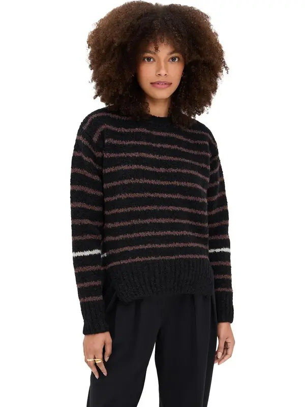Proenza Schouler White Label Leonie Stripe Wool Sweater - Black Multi