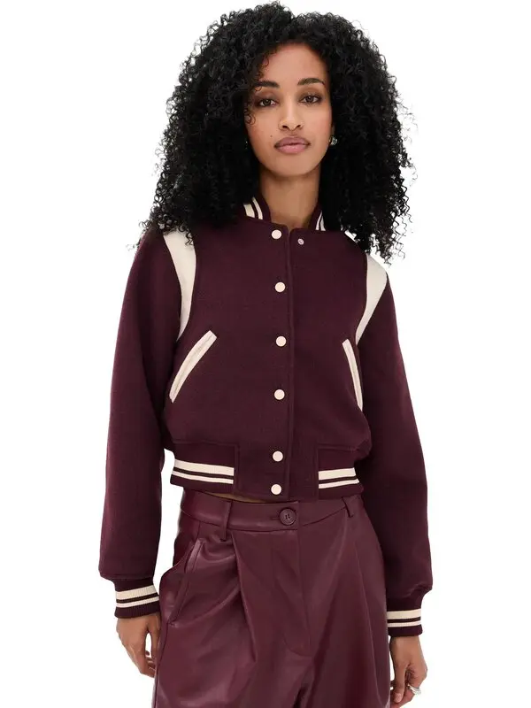 Blanknyc Bomber Jacket - Burgundy Multi