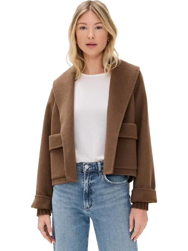 Splendid X Cella Jane Crop Icon Coat - Truffle