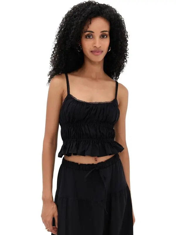 Peixoto Amelia Cropped Top - Black
