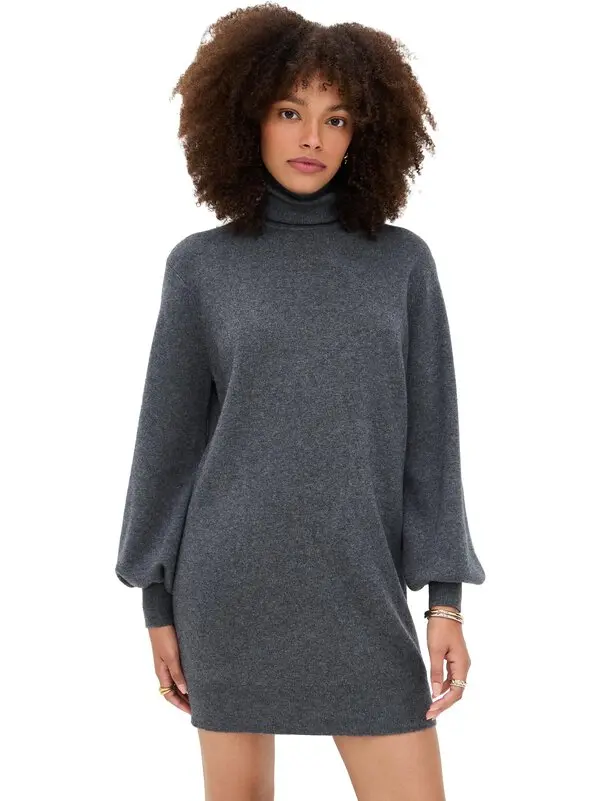 Susana Monaco Turtleneck Mini Sweater Dress - Melange Grey