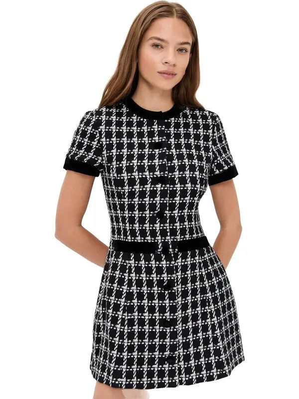 Hill House Home Allegra Tweed Mini Dress - Black/white