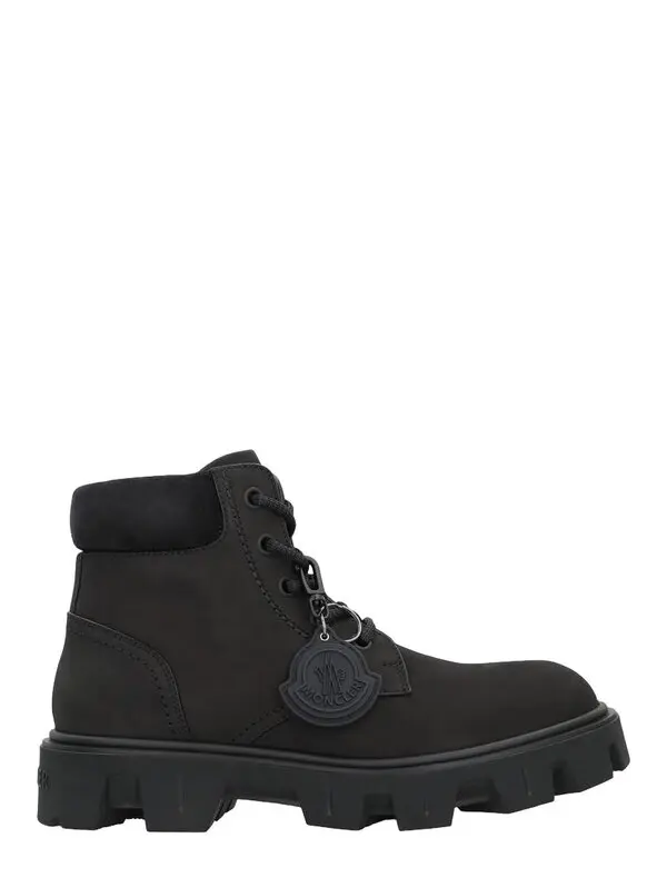 Moncler Peak City Leather Lace-up Boots - Black