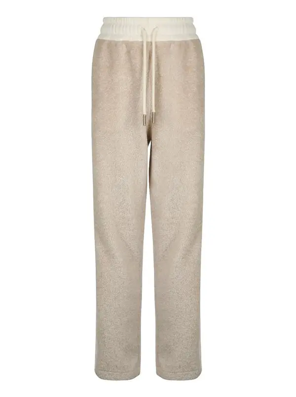Moncler Sporty Teddy Fleece Track Pants - Beige
